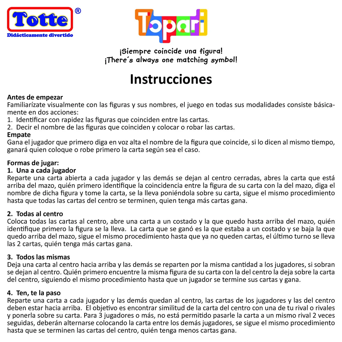 T130 Topari - Totte - ¡Siempre coincide una figura! 10 diferentes ...